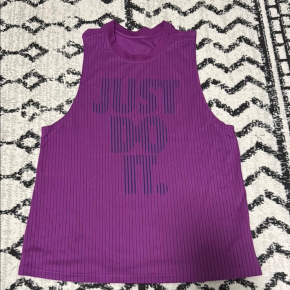 Nike | Tops | Nike Purple Ribbed Graphic Muscle Tee | Poshmark